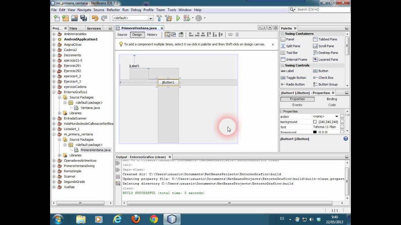 PRIMERA VENTANA JAVA  CON NETBEANS