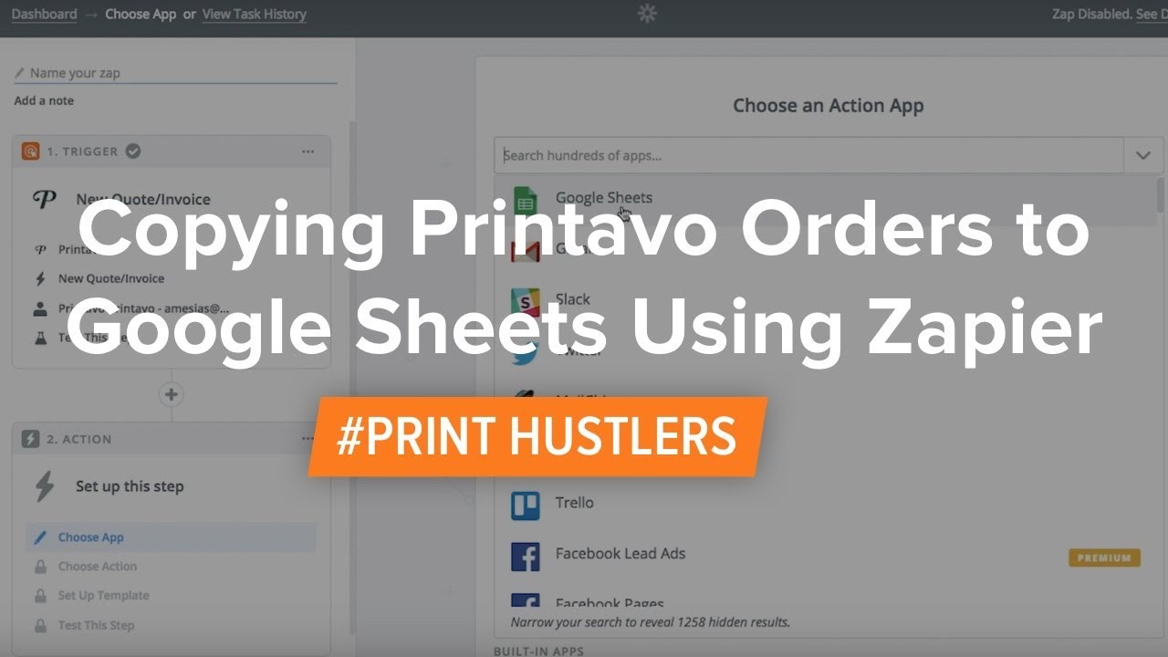 Copying Printavo Orders to Google Sheets Using Zapier