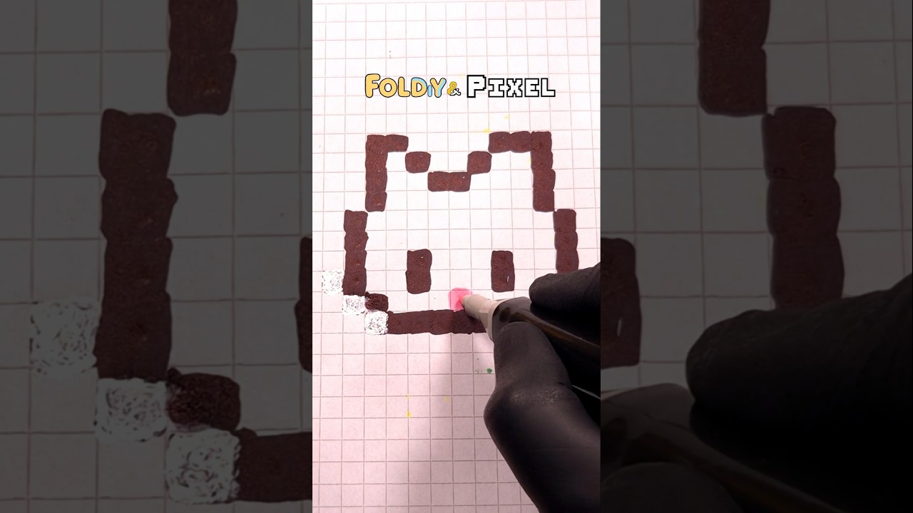 🐱 Cute Pixel Cat Drawing ✨ #pixelart #cat #kawaii #satisfying #fyp #shorts #diy