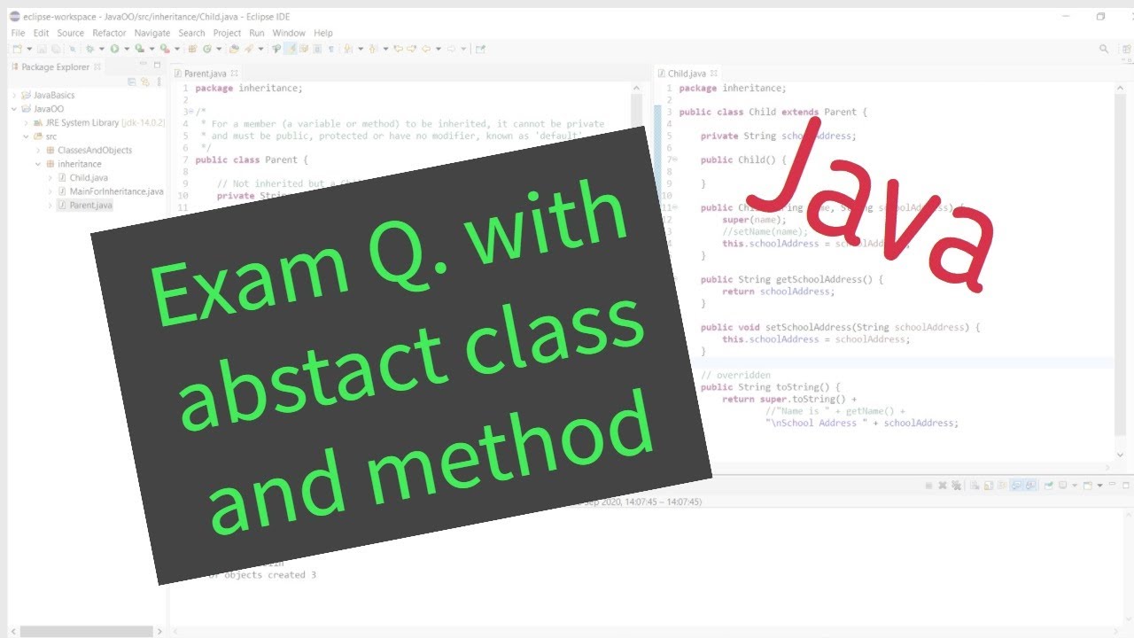 Exam question - Abstract class with abstract method