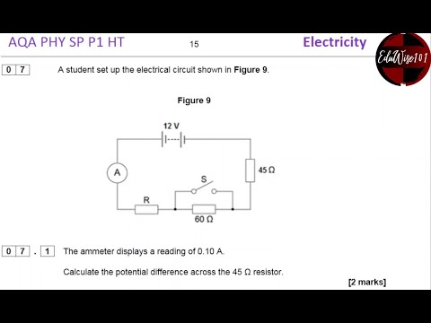 AQA GCSE Physics (Specimen) - Paper 1: Higher Tier Past paper Questions 7 and 8 on Electricity