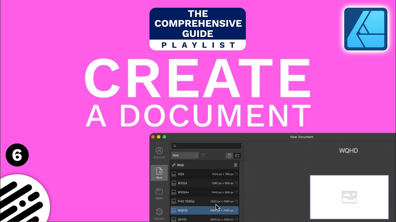 Affinity Designer Tutorial: Create a Document