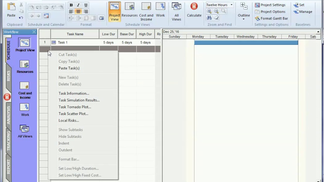 RiskyProject  Tutorial: Create a  Project Schedule