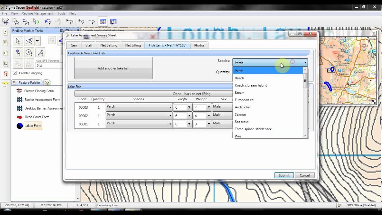 CompassInformatics GeoField FishSurveysDemo
