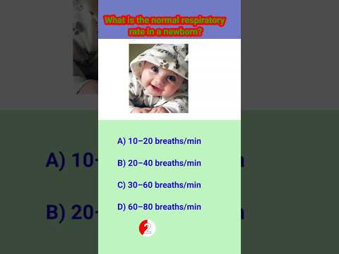what is the normal respiratory rate in a newborn? #mcqs