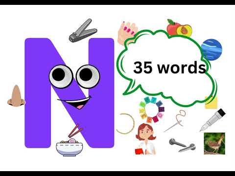 N words for toddlers, preschool and kindergarten|words start with N | Phonics Sound N| letโs learn