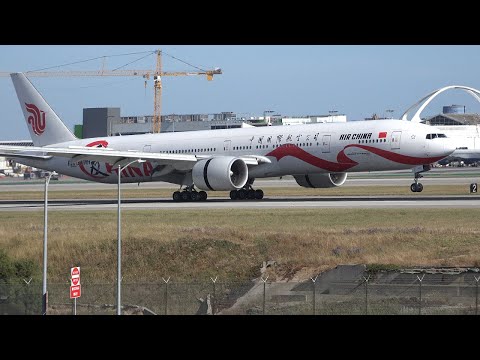 Air China "Love China Livery" Boeing 777-300ER [B-2006] landing at Los Angeles (LAX/KLAX)