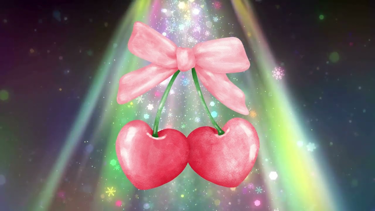Cherry Bow Aesthetic Wallpaper for Girls 🍒✨ | Colorful Sparkles + Fairy Ambiance