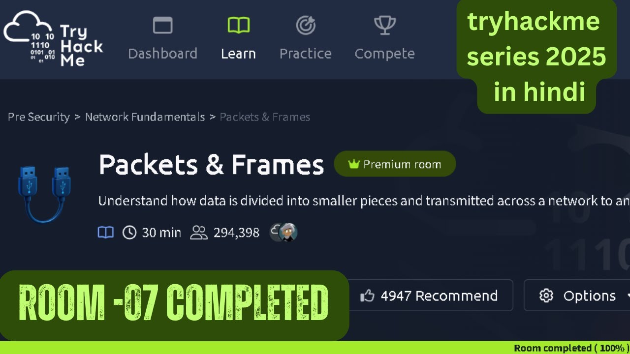 TryHackMe  series Room 7 completed | Packets & Frames  Complete Walkthrough  in Hindi