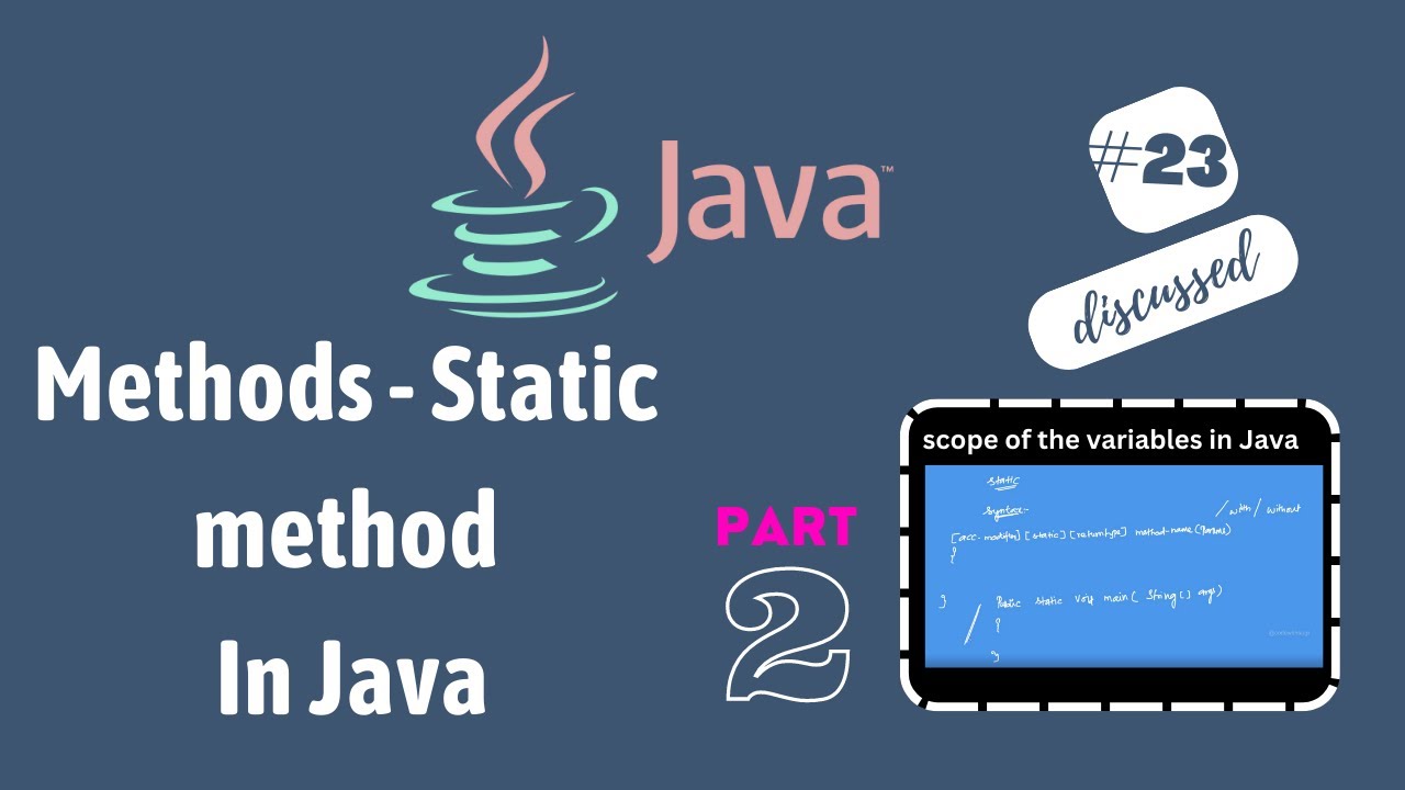 #23 Static Methods in Java | Static method Syntax | How to access static method?