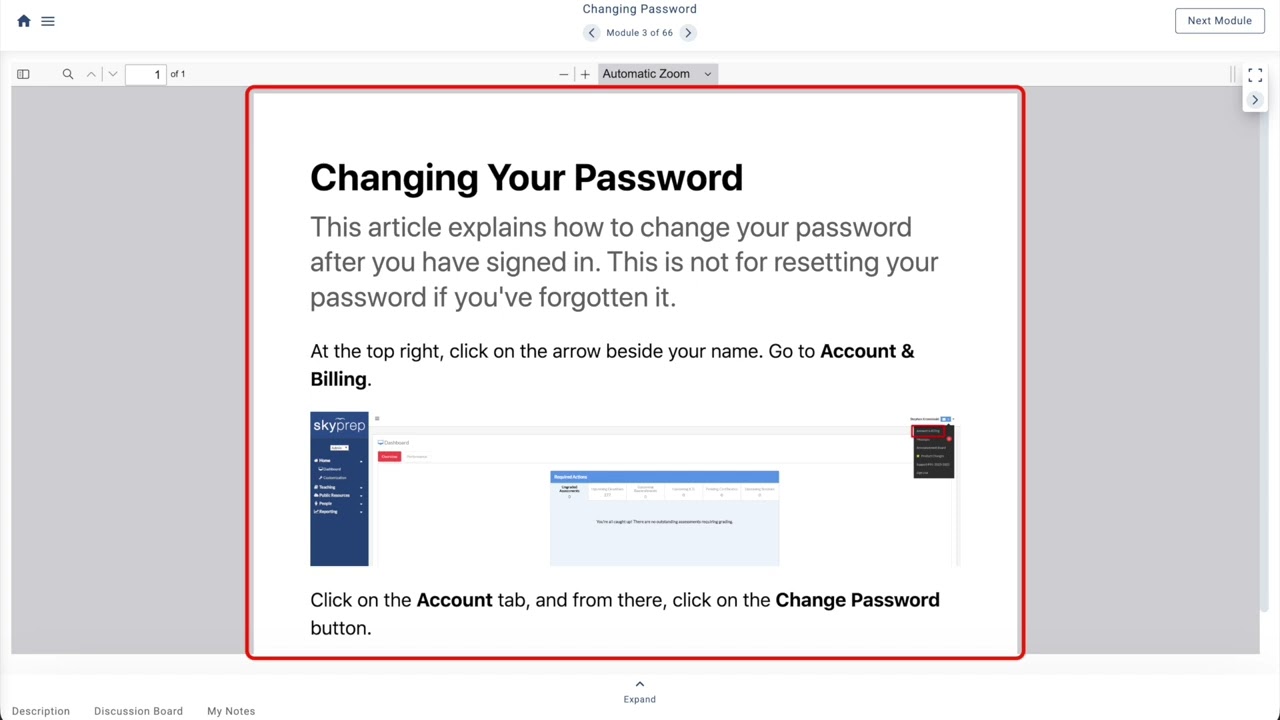 SkyPrep: Learner Interface Walkthrough