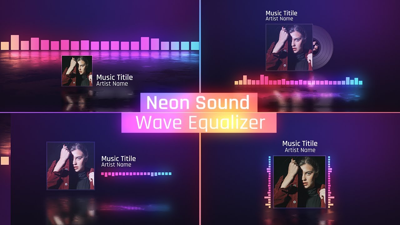Neon Sound Wave Equalizer and Music Visualizer | How to Create a Music Visualization Template