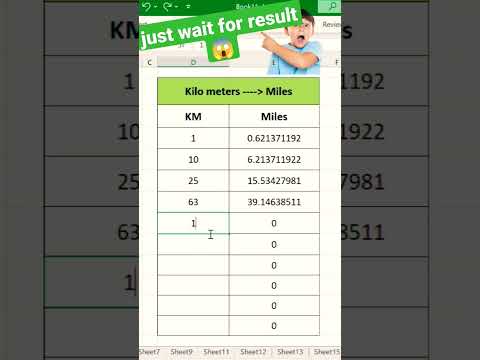 how to convert from Kilo meters to Miles in #excel | #meters to #miles #shorts #viral #exceltutorial