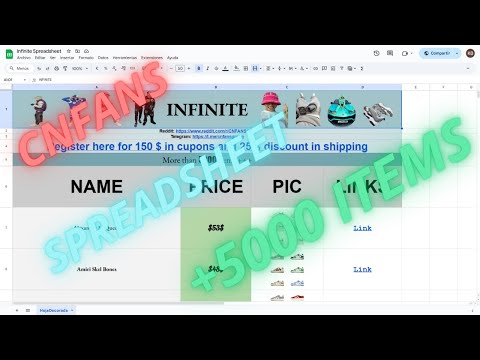 The Best Cnfans Spreadsheet in 2024 * +5000 items *