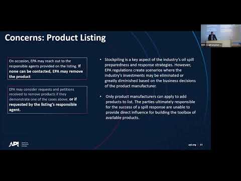 US EPA Dispersant Regulations Update, by Timothy Steffek at API