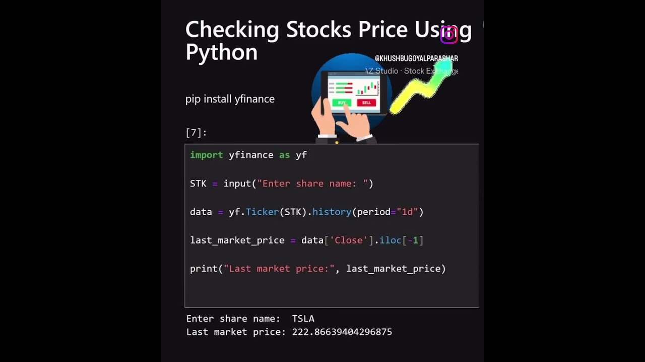 Stocks Prices Using Python Code #python #stockmarket #pythonprogram #coding #programminglanguage