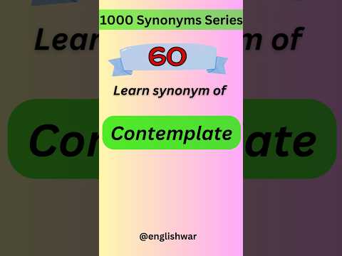 contemplate synonyms #sbi po 2023#english vocabulary