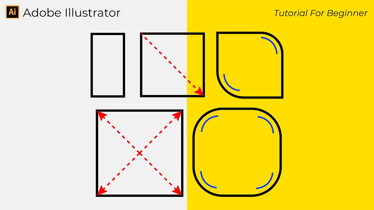 Easy How to Use Rectangle Tool and Modify - Adobe Illustrator Tutorial