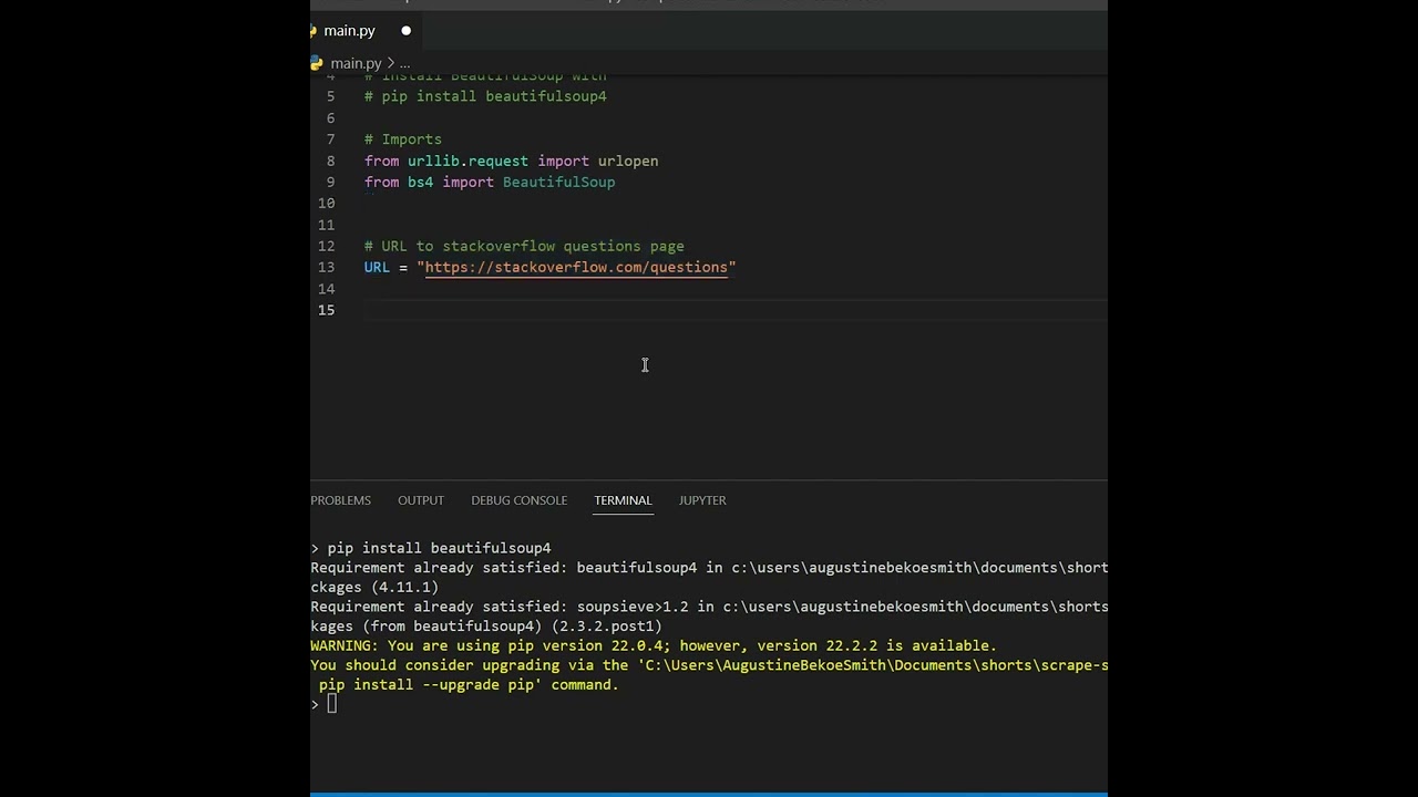 Scrape Stackoverflow with Python