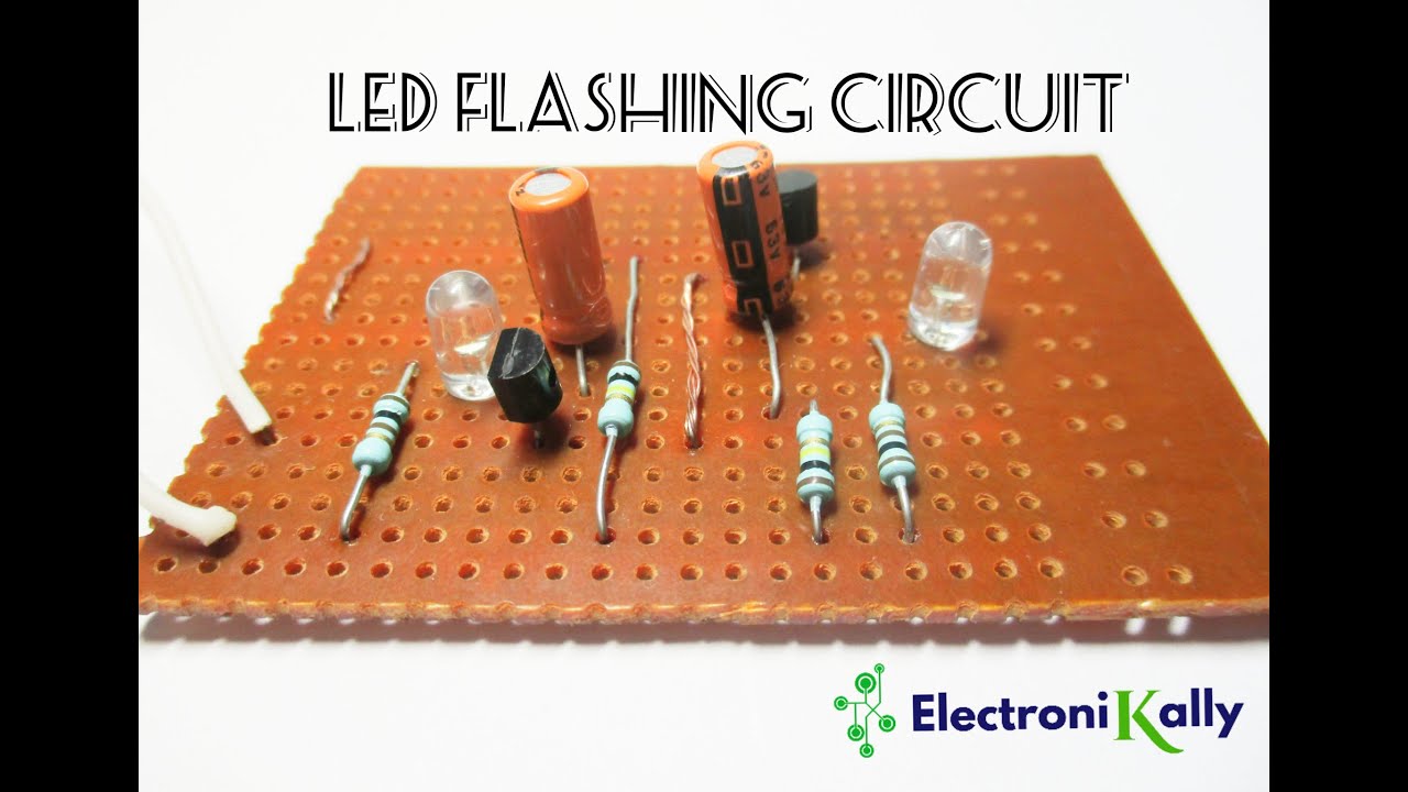 Led flash circuit using astable multivibrator.