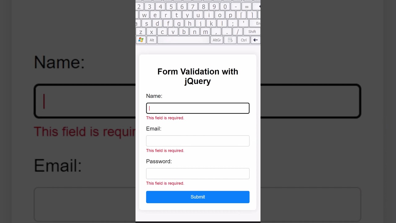 Form Validation with jQuery | jQuery Validation Plugin Tutorial #asmr #jquery #coding
