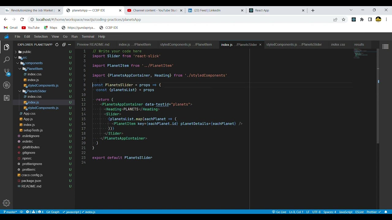 React JS | Coding Practice 39 Planets App — CCBP Nxtwave