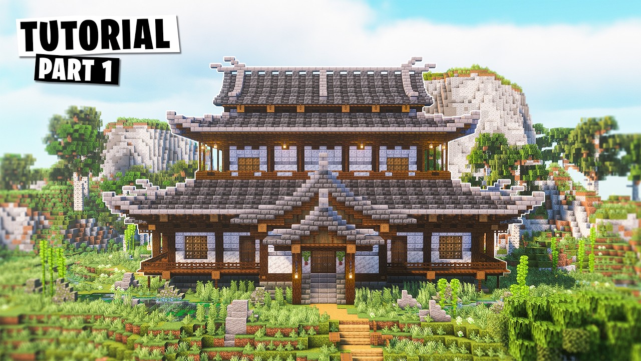 How to Build a Japanese Dojo House/Temple in Minecraft - Tutorial [Part 1]