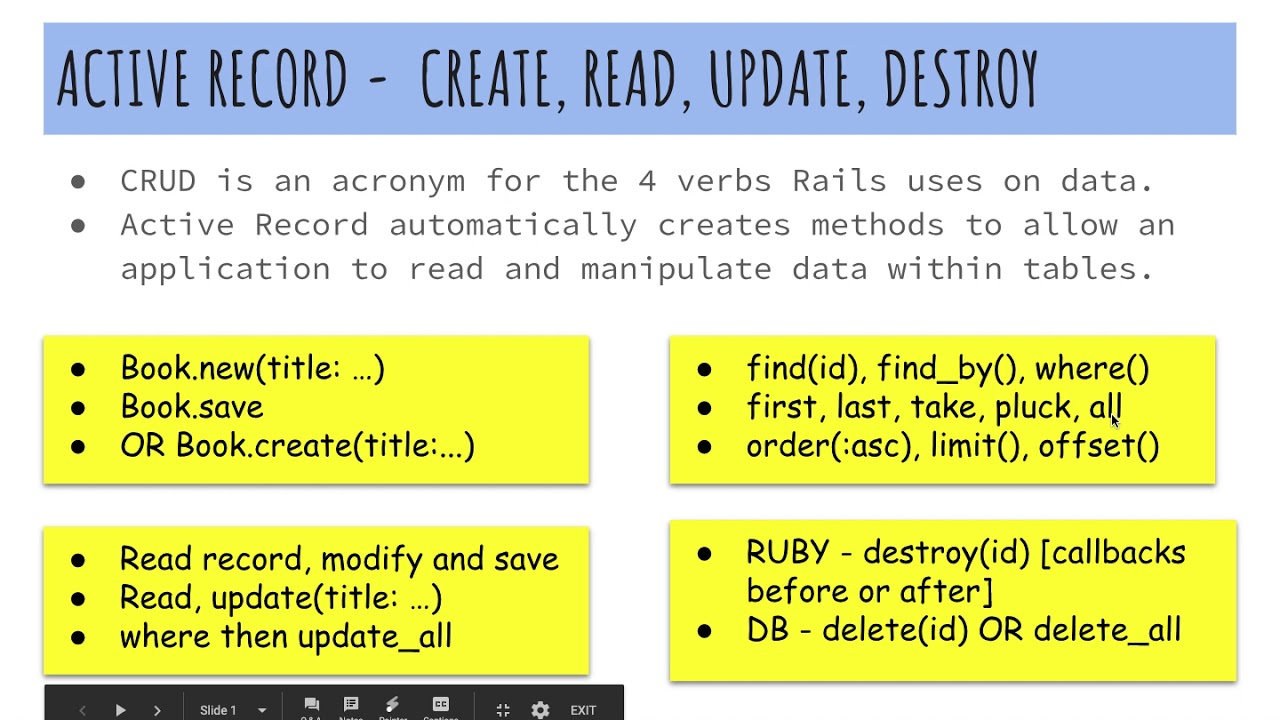 Lesson 6   Active Record CRUD