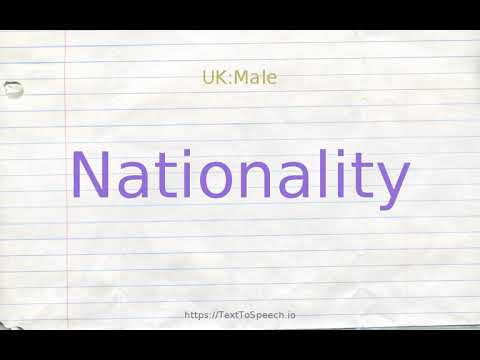 How to pronounce nationality