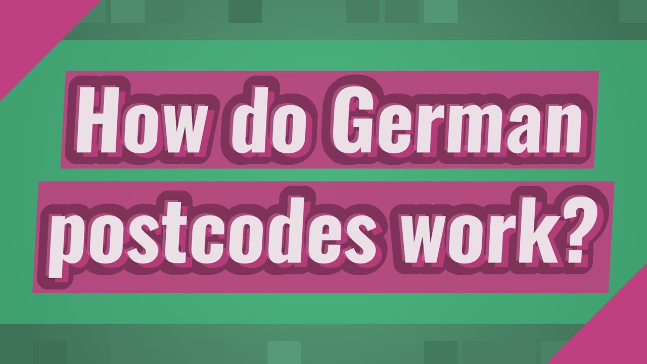 How do German postcodes work?