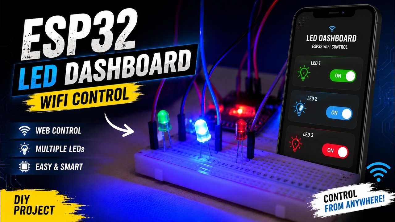 ESP32 WiFi LED Dashboard Project 🔥 | Control LEDs Using Web Browser