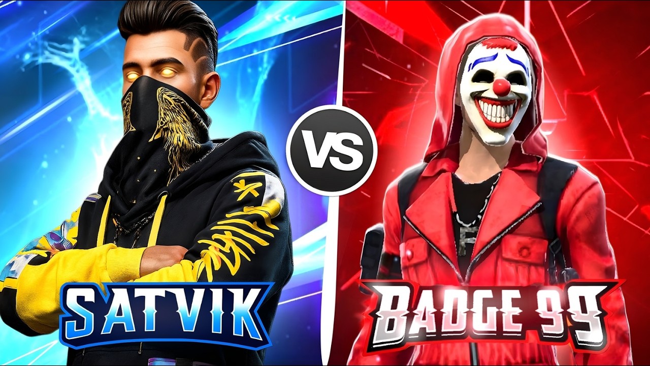 BADGE99 VS SATVIK | 1 vs 1 Biggest Youtubers Clash 😱 Free Fire