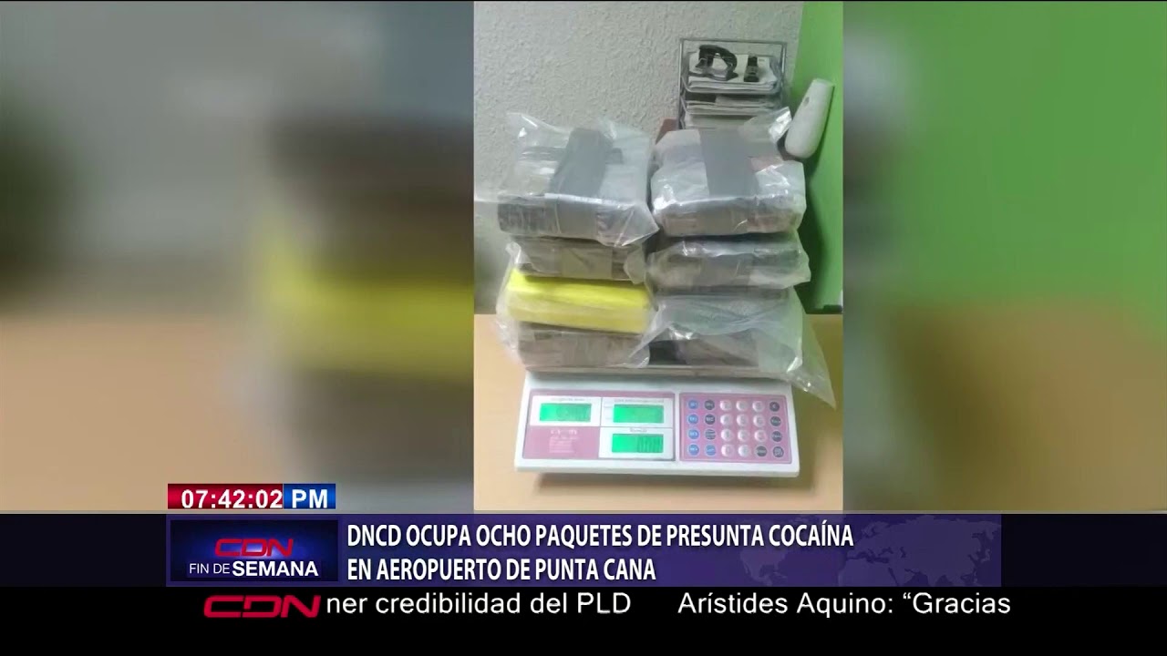 DNCD ocupa ocho paquetes de presunta cocaína en aeropuerto de Punta Cana