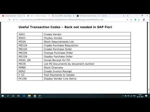 List of TCodes used in Material Management in S/4HANA - Useful Transaction Codes for MM Module SAP.