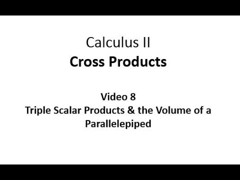 Triple Scalar Products and the Volume of a Parallelepiped