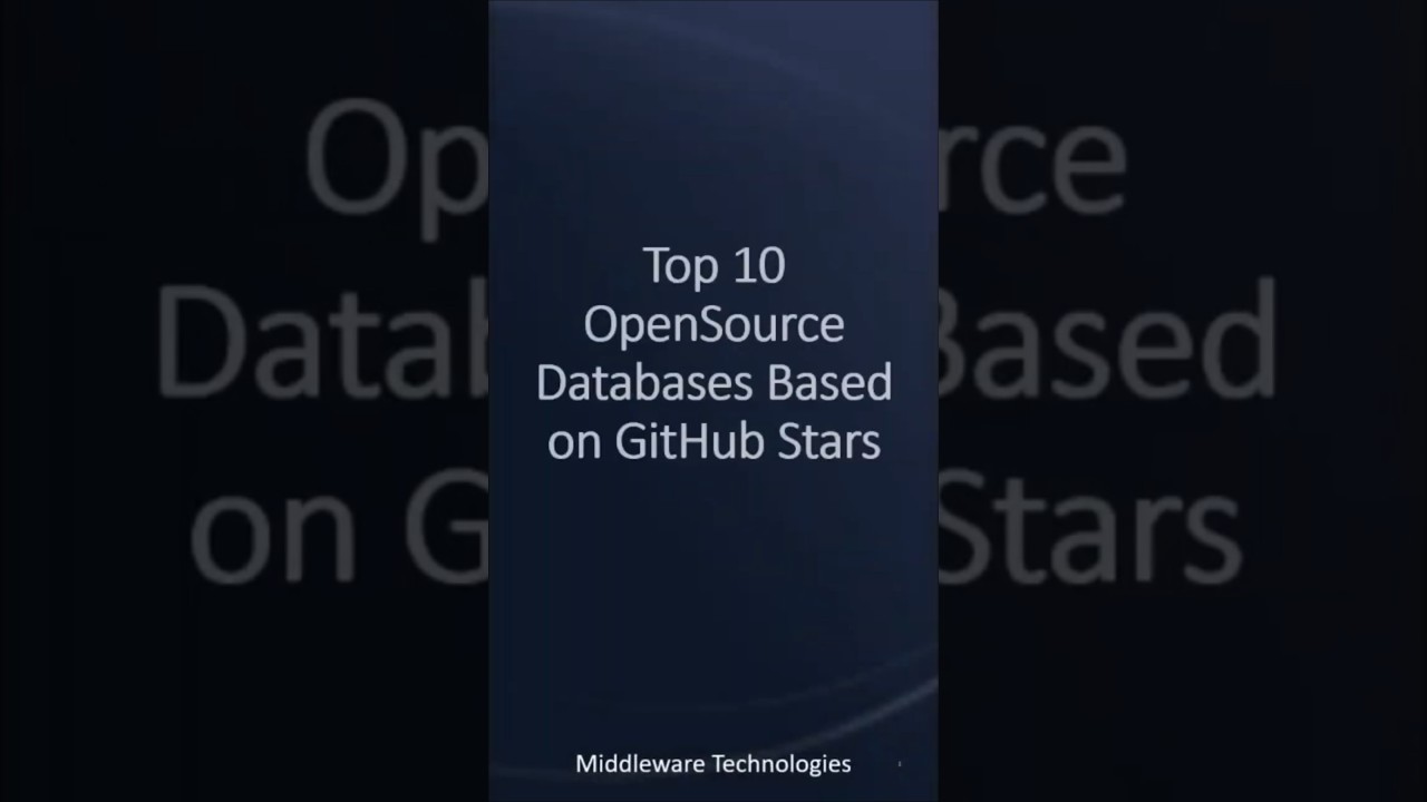 Top 10 OpenSource Databses based on GitHub Stars