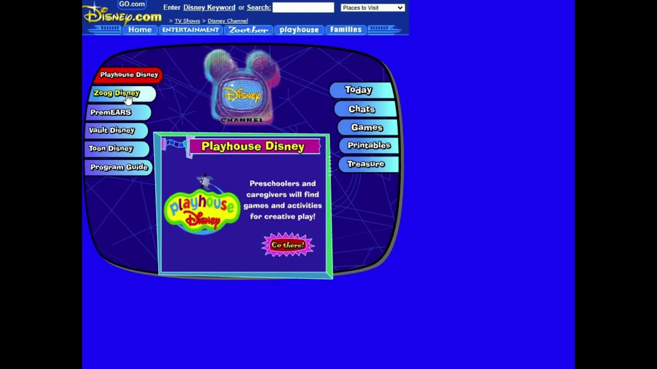 Disney Channel flash website in 2000
