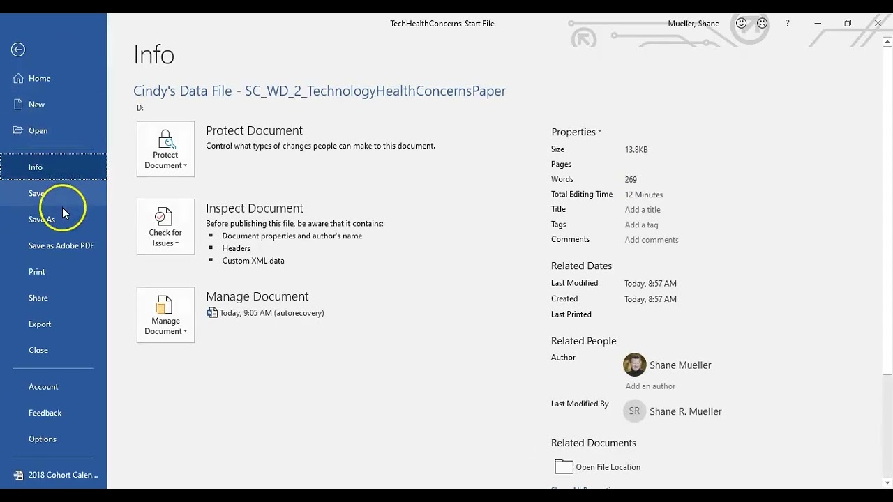 Word-Module 2: Tech Health Concerns