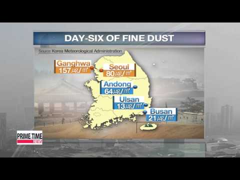 Fine dust levels almost back to normal down south, but continues elsewhere