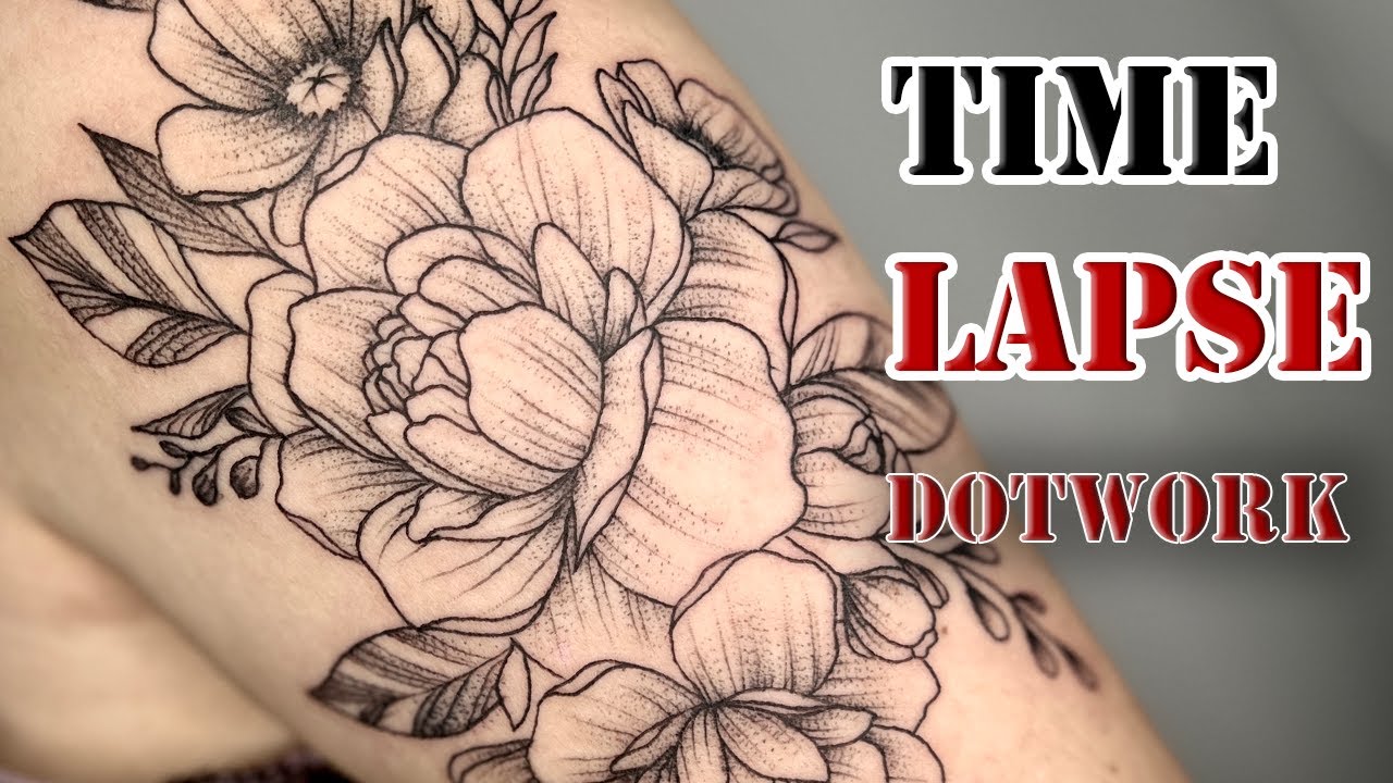 Dotwork Flower Tattoo | Time Lapse |