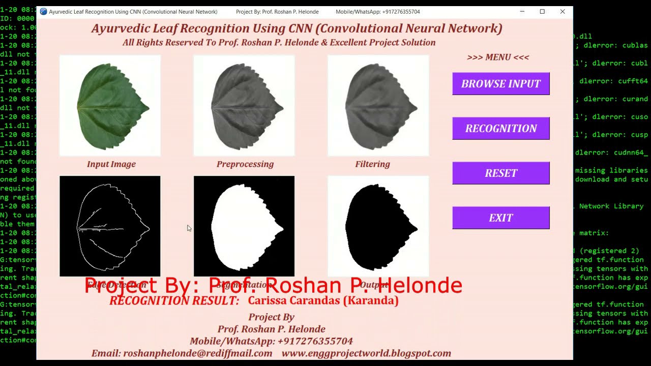 Python Code for Medicinal Plant Leaf Recognition Using CNN | Python OpenCV Source Code IEEE Project