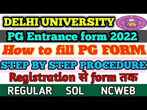 How to fill DU PG FORM 2022|Du pg entrance form 2022|DU pg registration ...