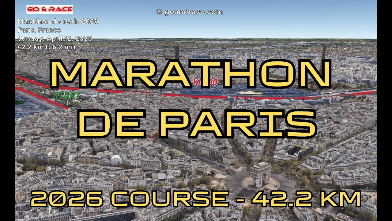 Marathon de Paris 2026: 3D Video Course Map | 42.2 km - Paris