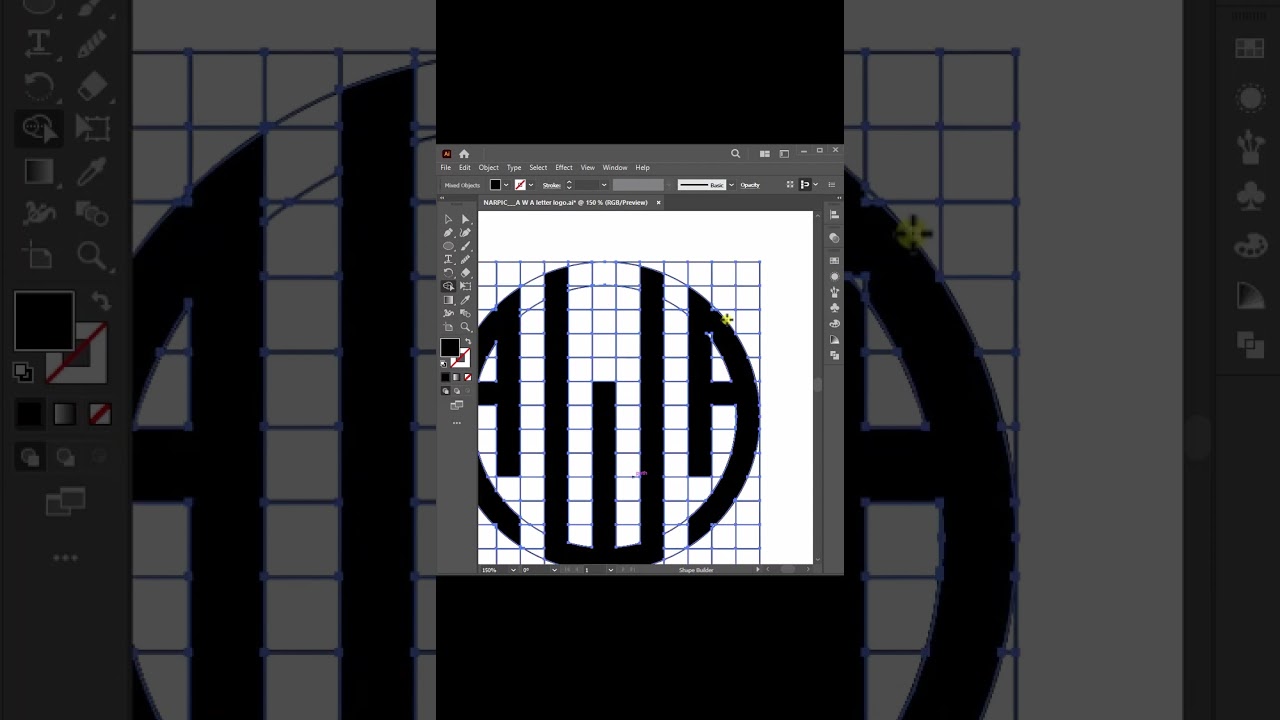 Circular Logo Design || Letter A+W+A || illustrator
