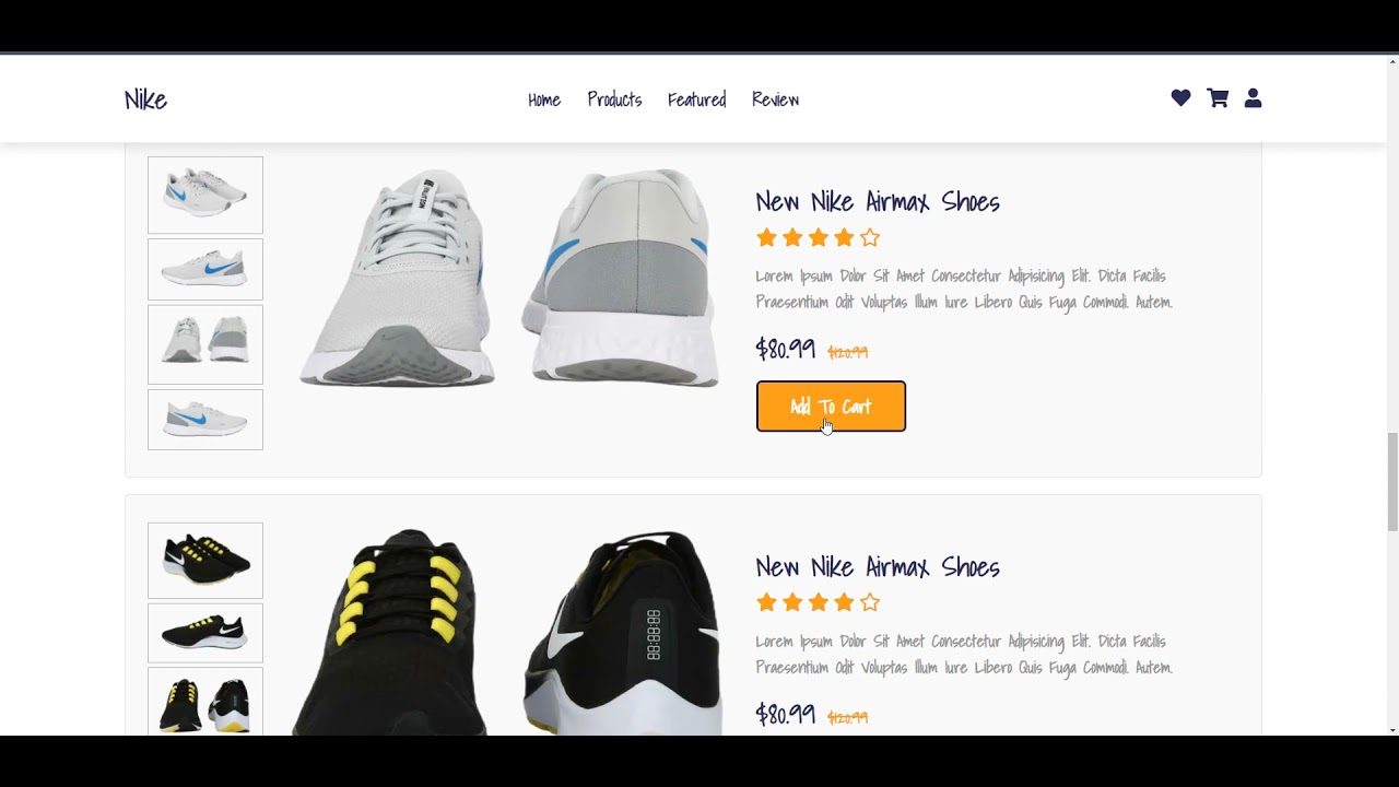 Nike-Ecommerce Website | Demo