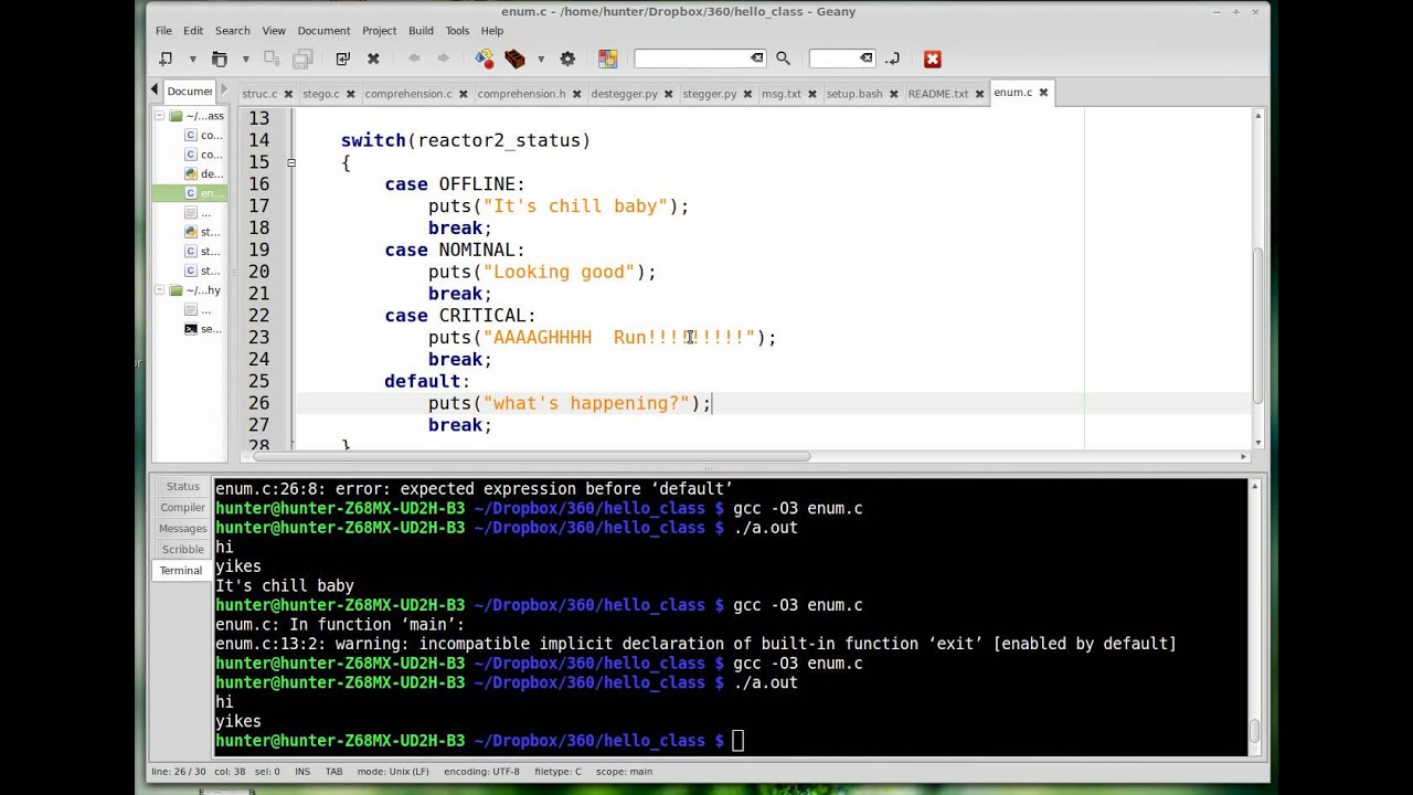 Enums and Switch! C Tutorial 15