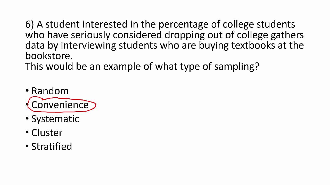 Intro Stats - Midterm Review - Sampling Techniques
