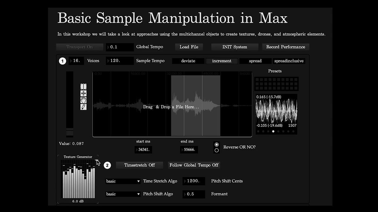 MC Sample Manipulation in Max - Texture Generator