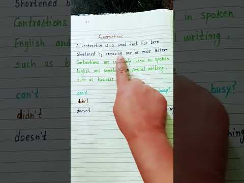 What is Contraction Part-1 | Contractions Meaning With Example #shorts
