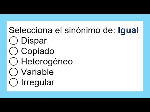 1423 - Pregunta resuelta de sinónimos " Igual "
